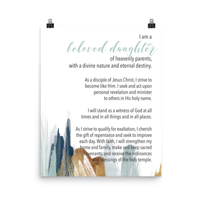 New Young Women Theme Poster / Updated YW Theme / LDS /pretty Lettering ...