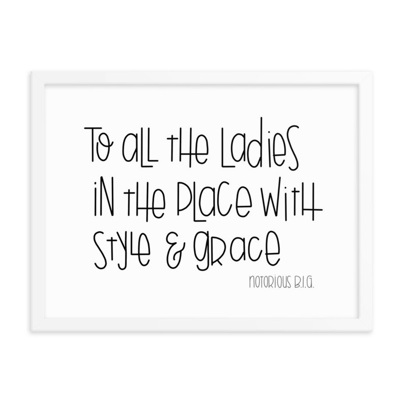 Notorious BIG Poster Canvas / Hand Lettered Lyrics / Framed Poster ...