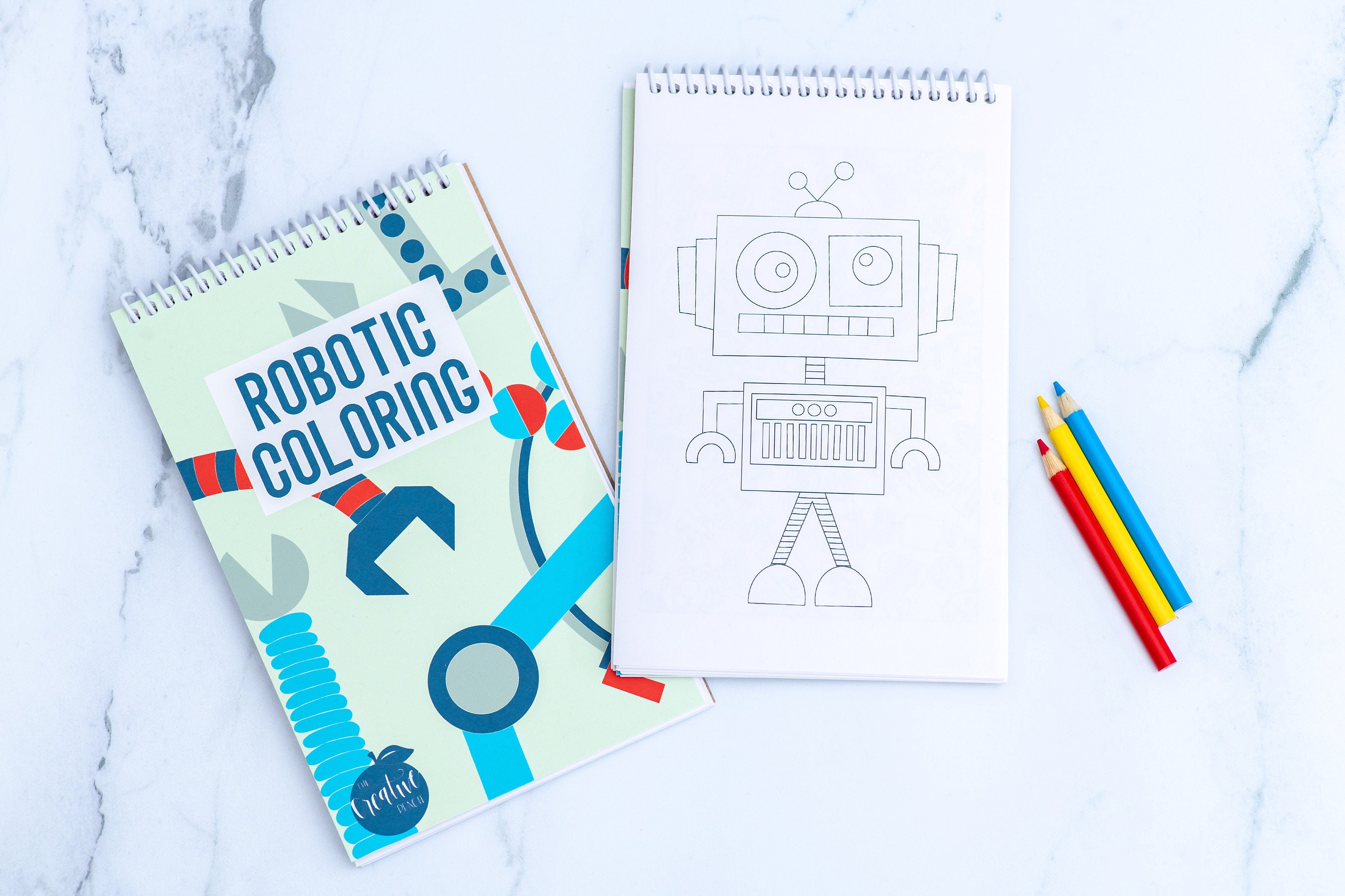 Robotic Coloring / Robot Themed Simple Coloring Book - Etsy