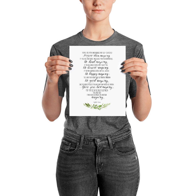 Poster- “do It Anyway” Mother Teresa - Etsy