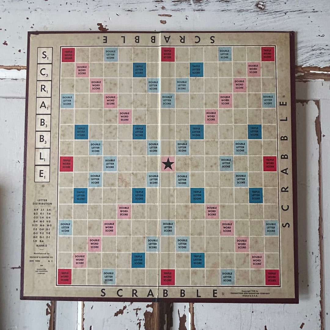 Vintage 1953 Copyright SCRABBLE GAME Selright Selchow & Righter Co - Etsy