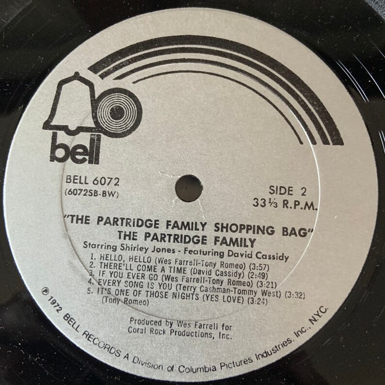 Vintage 1972 the Partridge Family Shopping Bag Vinyl Album - Etsy