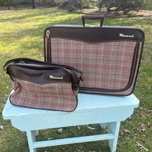 Vintage 1970’s Monarch Plaid Luggage 2 Piece Set Suitcase - Etsy