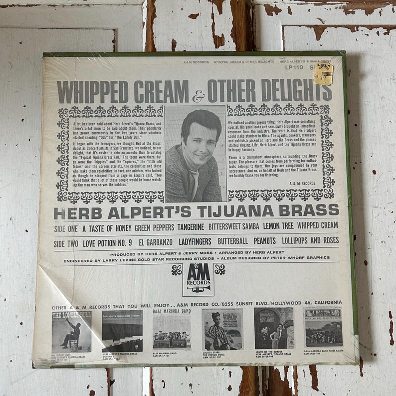 Vintage 1965 Herb Alpert’s Tijuana Brass Whipped Cream & Other Delights ...
