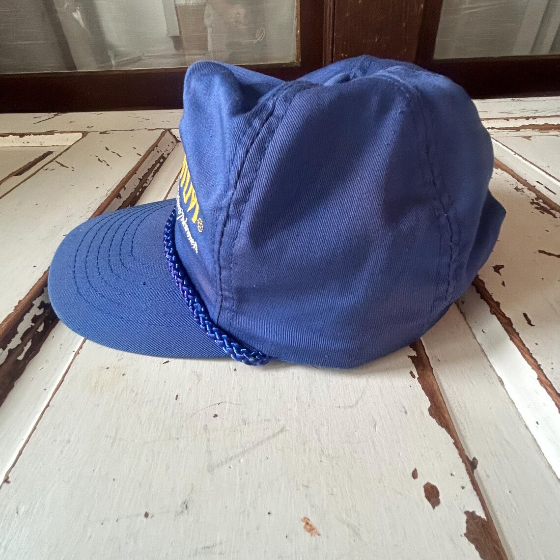 Vintage 1990's Quantum Choice Serious Fisherman Hat Blue Snapback ...