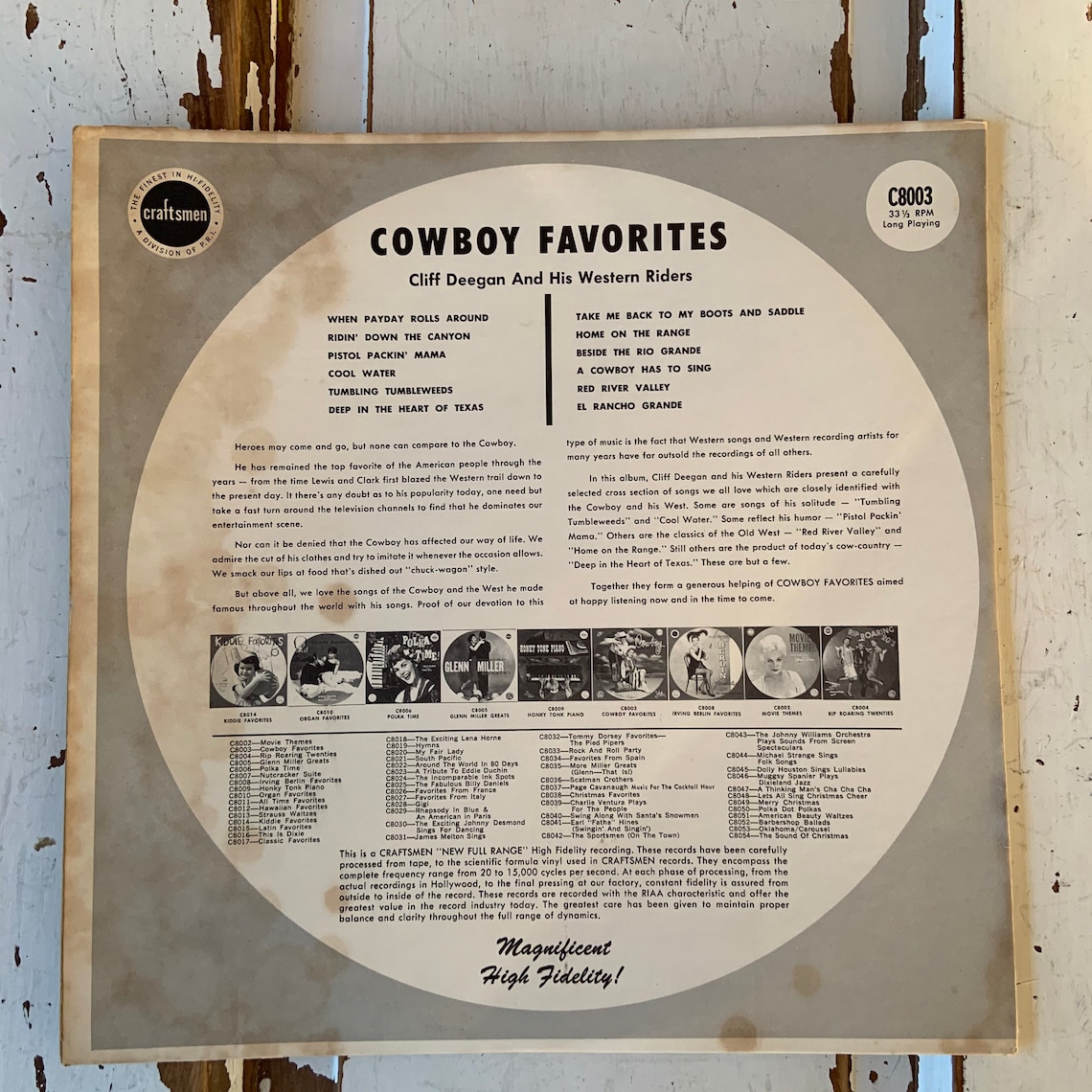 Vintage 1950's Cowboy Favorites Vinyl Album | Etsy