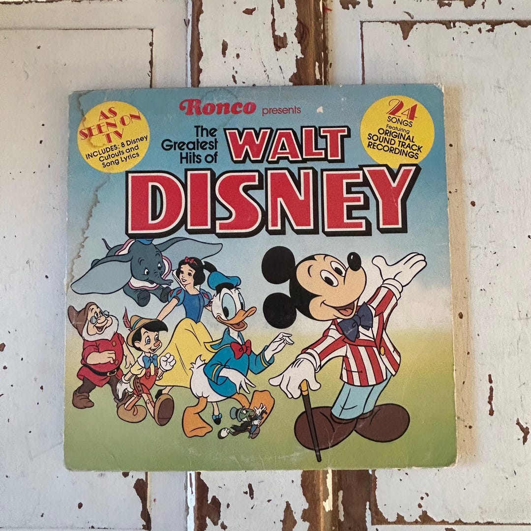 The Greatest Hits of Walt Disney Vinyl Record LP Ronco 1976 Album - Etsy