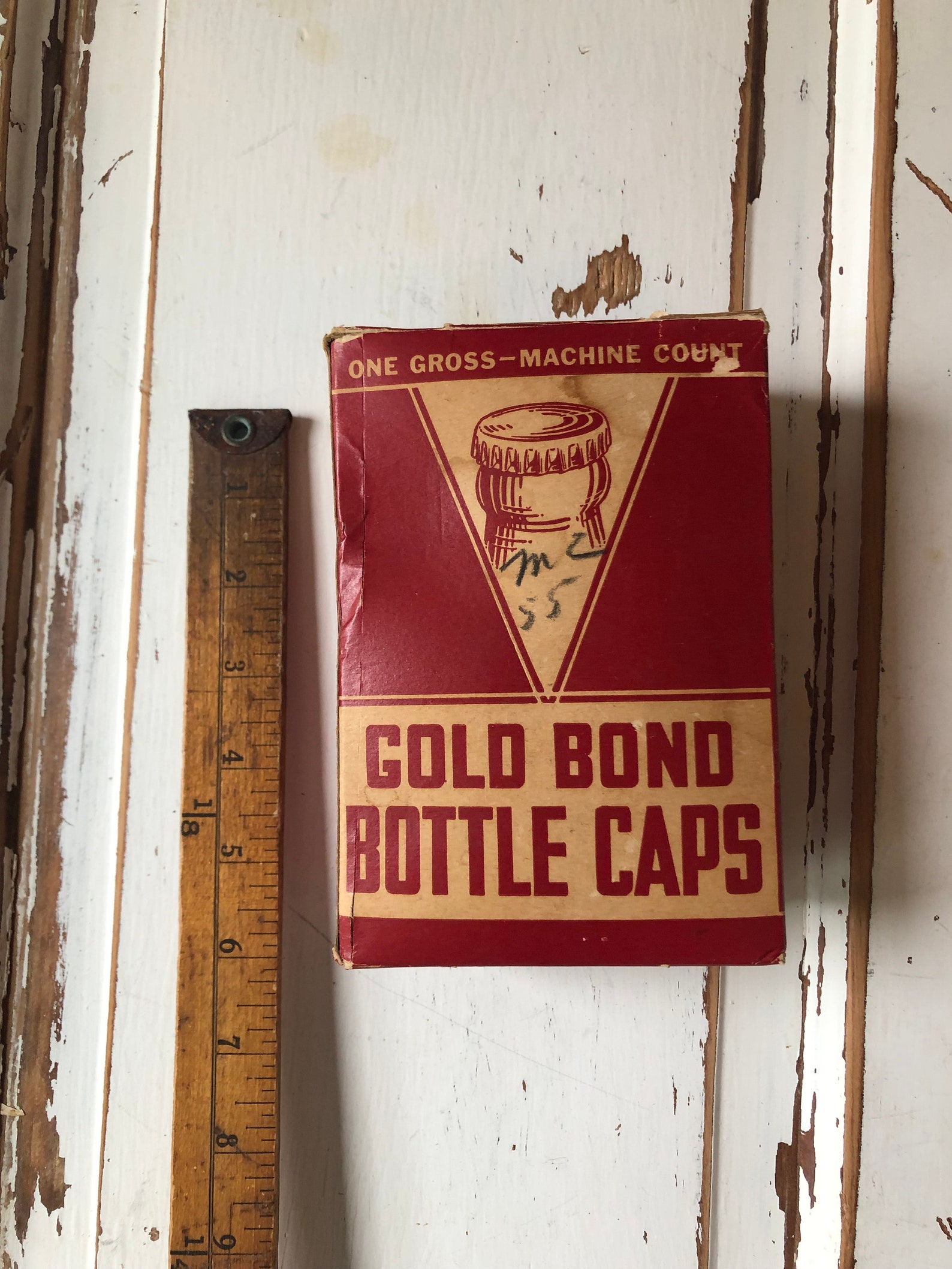 Vintage 1950’s New Old Stock Box of Gold Bond Bottle Caps for Home Bar ...
