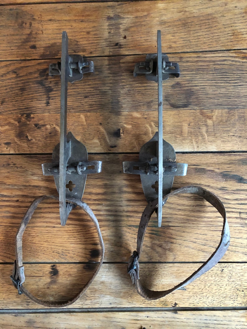 Vintage Antique 1930s Clamp on Metal Ice Skates - Etsy