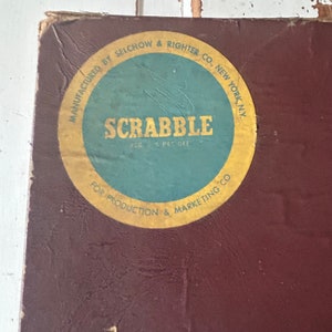 Vintage 1953 Copyright SCRABBLE GAME Selright Selchow & Righter Co - Etsy