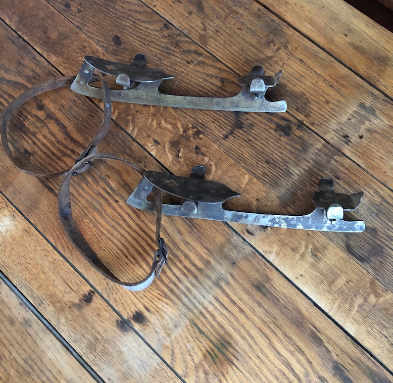 Vintage Antique 1930s Clamp on Metal Ice Skates - Etsy
