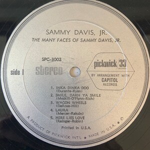 Vintage 1965 Vinyl Album the Many Faces of Sammy Davis Jr Vinyl Record ...