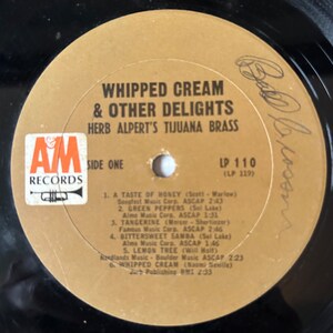 Vintage 1965 Herb Alperts Tijuana Brass Whipped Cream & Other Delights ...