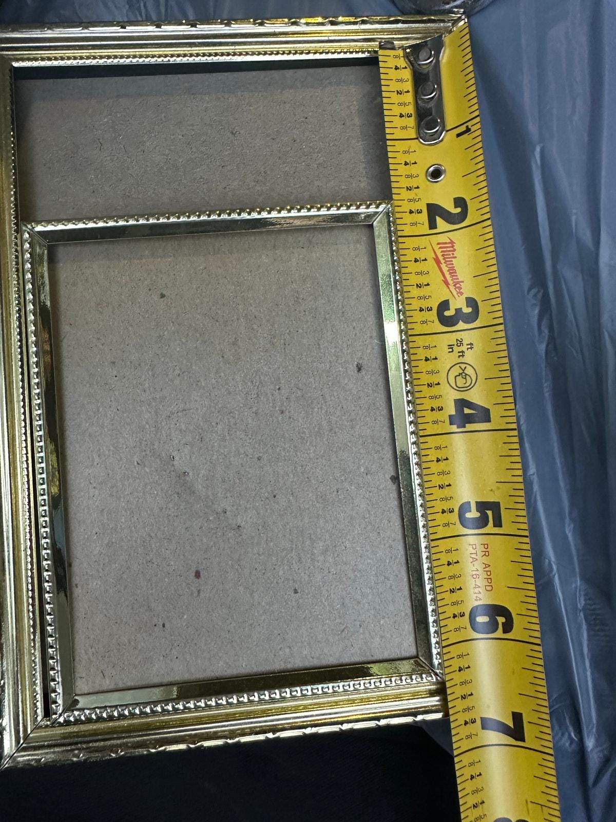 Gold Metal Set/2 Vintage Frame Simple Minimal Home Decor Etched Brass ...