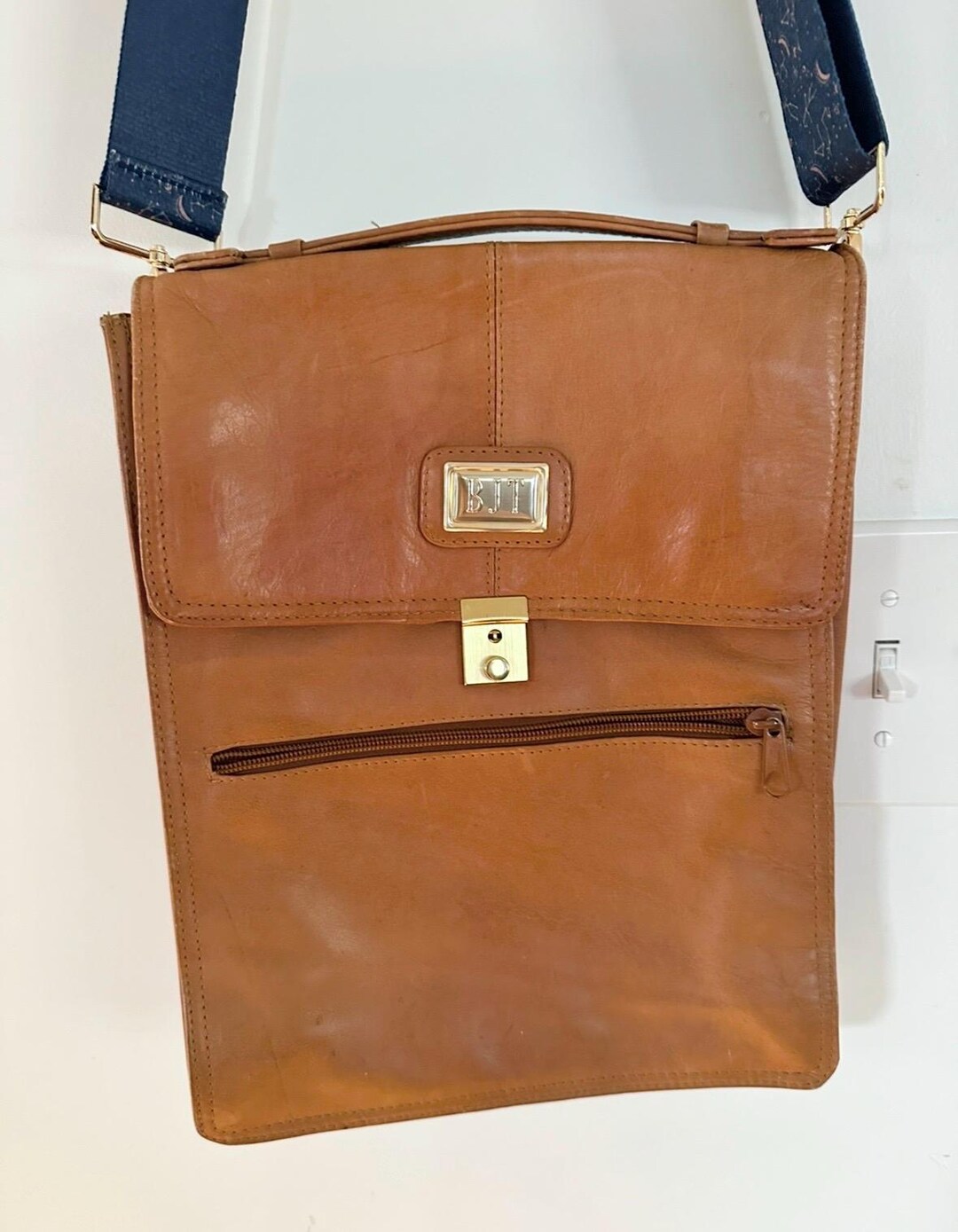 Amazing Vintage Bag Soft Leather Book Tote Multi Compartment Purse ...