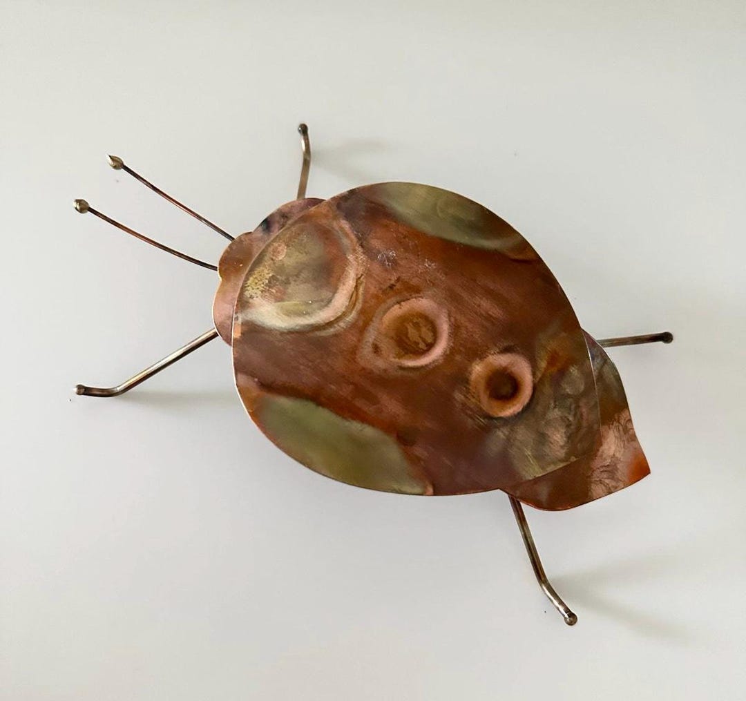 Vintage Welded Artwork Metal Beetle Bug Sculpture Art Artisan Handmade ...