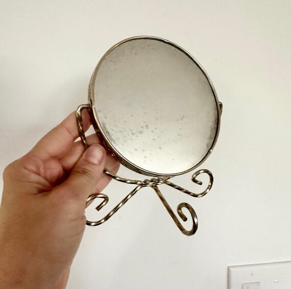Vanity Mirror Vintage Double Sided Magnifier Bathroom Decor Round Small Makeup Etsy UK