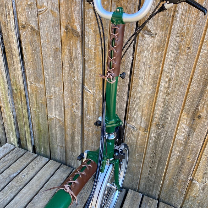 Leather Frame Protector for Brompton Bike: Lace-on Cover - Etsy