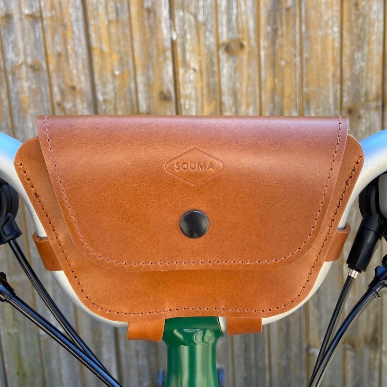 Leather Handlebar Bag for Brompton: Waterproof Phone & Wallet Pouch - Etsy