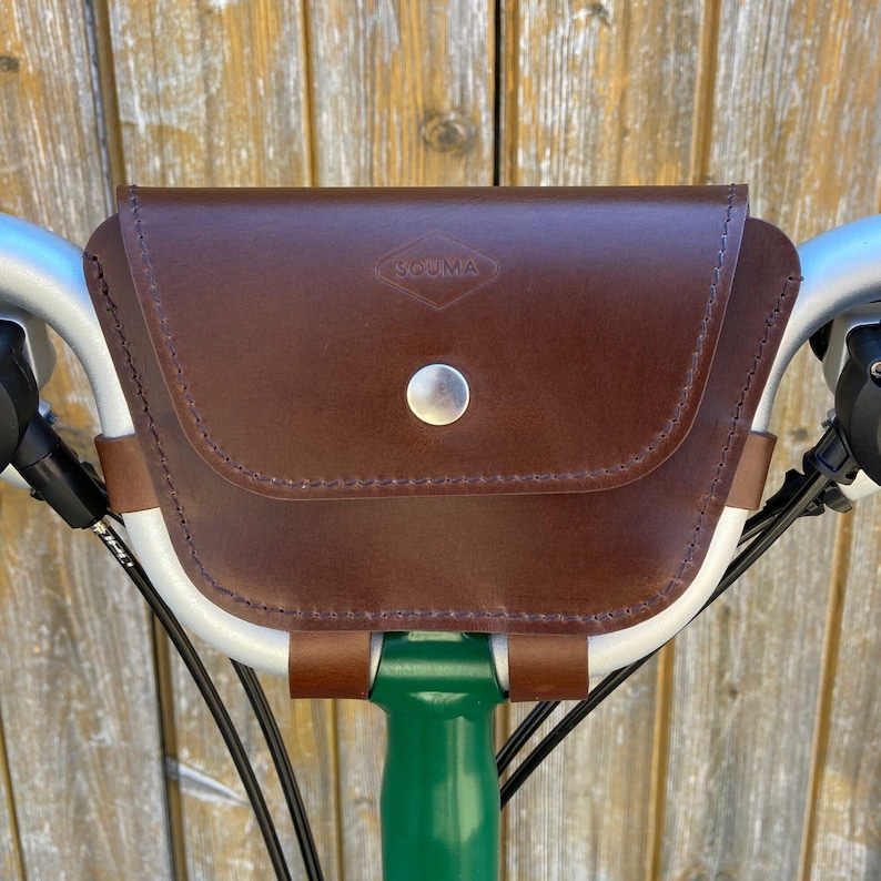 Leather Handlebar Bag for Brompton: Waterproof Phone & Wallet Pouch - Etsy