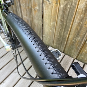 Leather Frame Protector for Brompton Bicycle Long SEW ON Version Brompton Gear Guard for ...