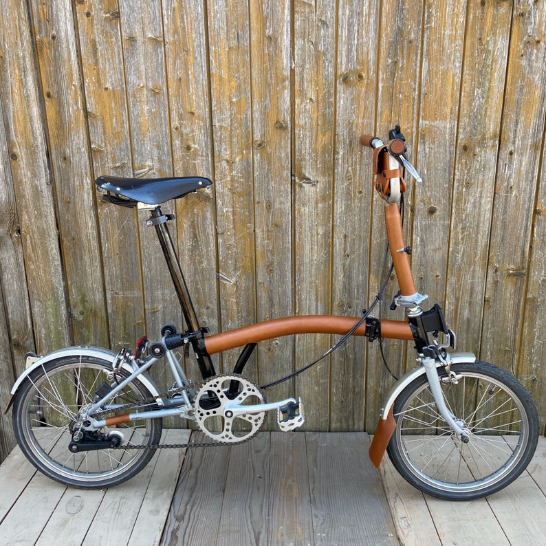 Leather Frame Protector Set for Brompton Bicycle: Sew-on Guard - Etsy