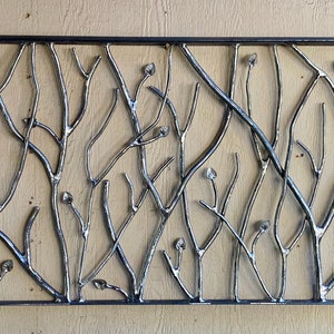 Organic Iron Tree Forest Forged Branches With Scattered Leaves /metal ...