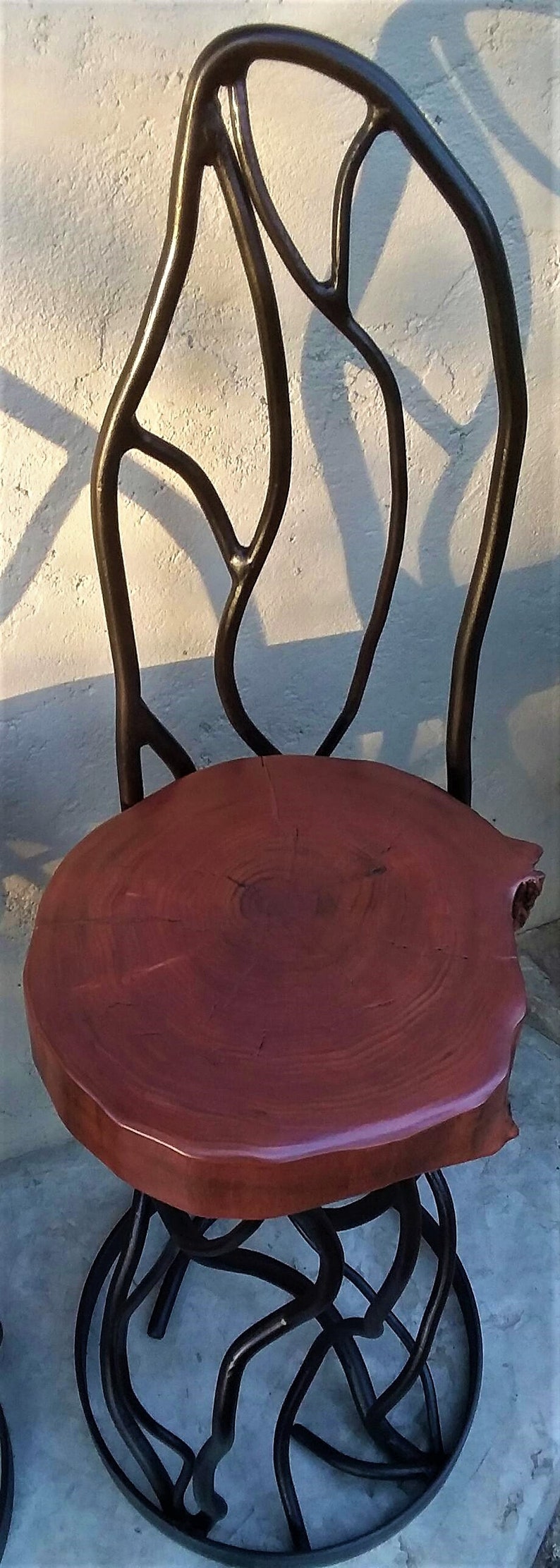 Forest Hobbit Forged Iron Branch Chairs With Flame Painted | Etsy