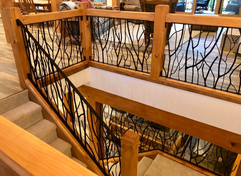 Scattered Branches Iron Forest Metal Stair Railings/insert Panel ...