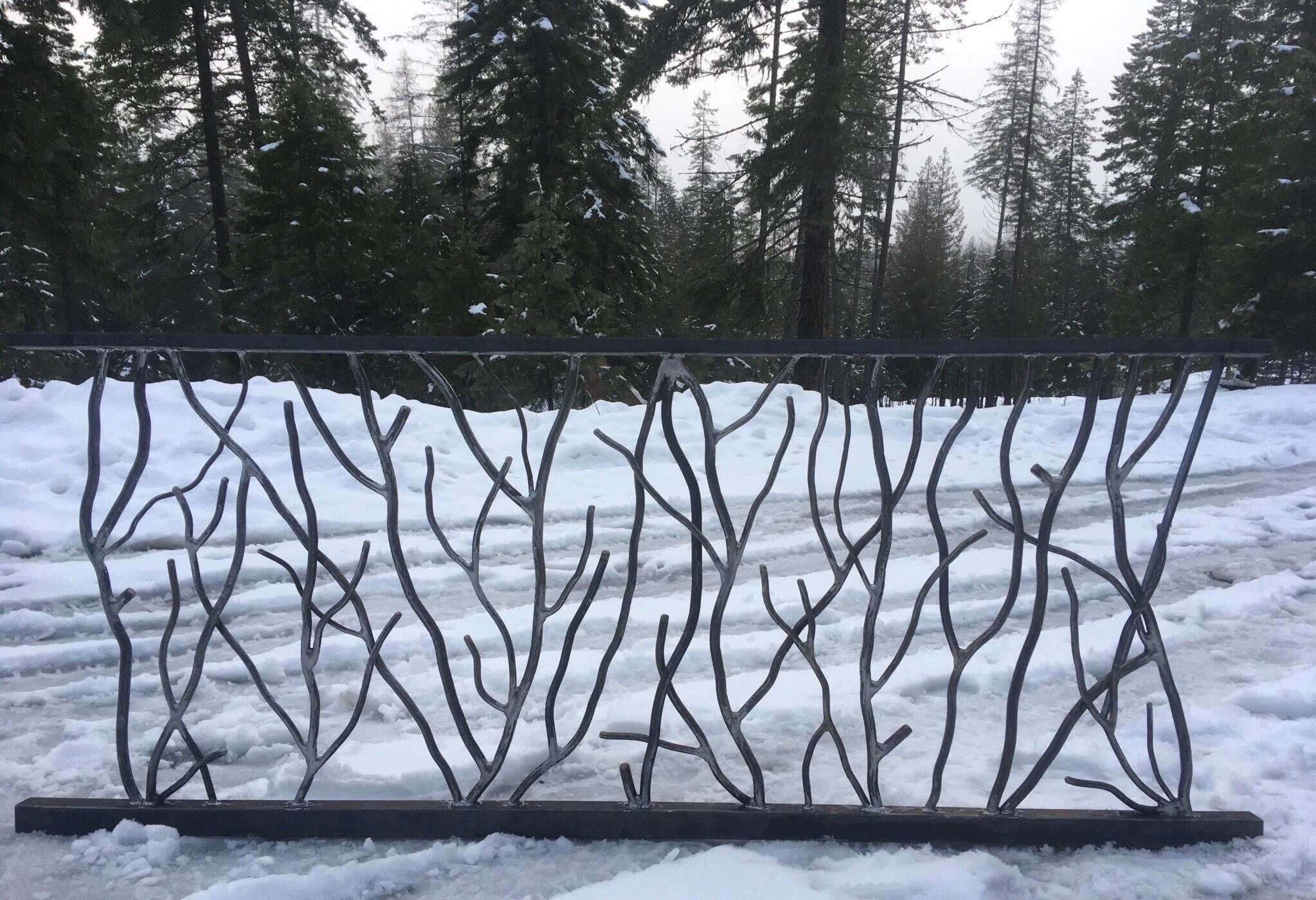 Hand Forged Heavy Steel Railing With Hammered Texture Viking | Etsy