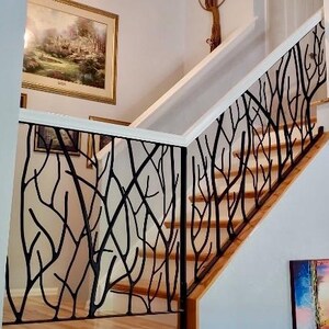 Scattered Branches Iron Forest Metal Stair Railings/insert Panel ...
