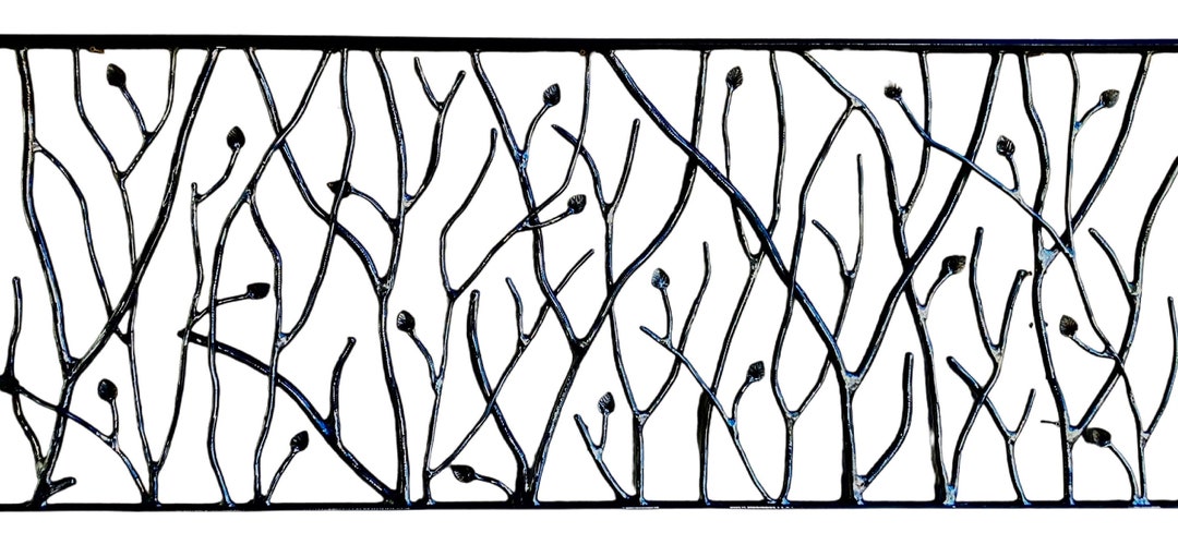 Organic Iron Tree Forest Forged Branches With Scattered Leaves /metal ...