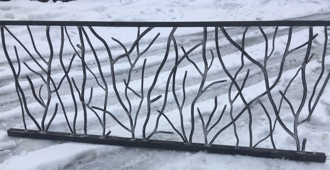 Hand Forged Heavy Steel Railing With Hammered Texture Viking - Etsy