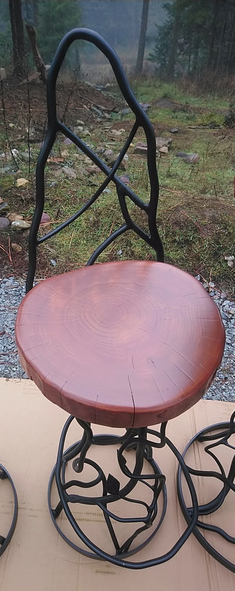 Forest Hobbit Forged Iron Branch Chairs With Flame Painted | Etsy