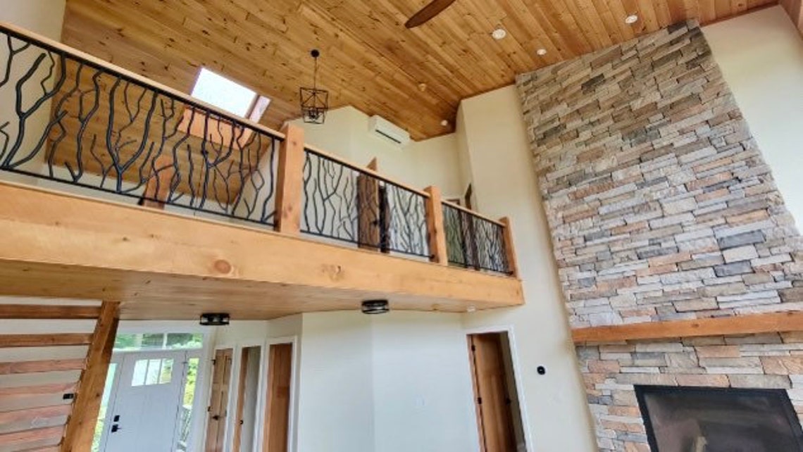 Hand Forged Heavy Steel Railing With Hammered Texture, Viking, Antler ...