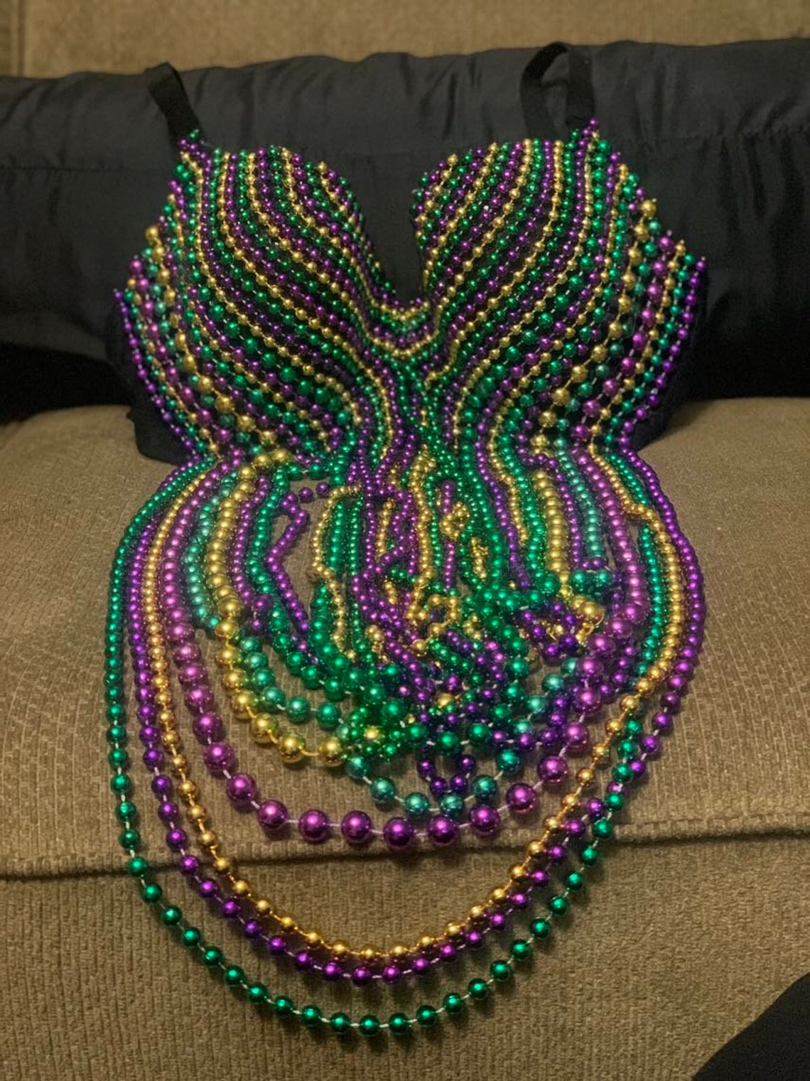 Carnival/mardi Gras Beaded Bra Mardi Bra - Etsy