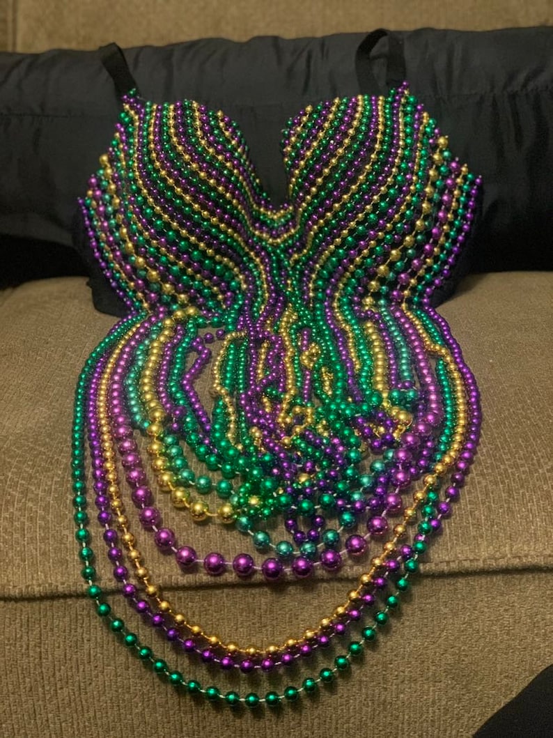 Carnival/mardi Gras Beaded Bra Mardi Bra - Etsy