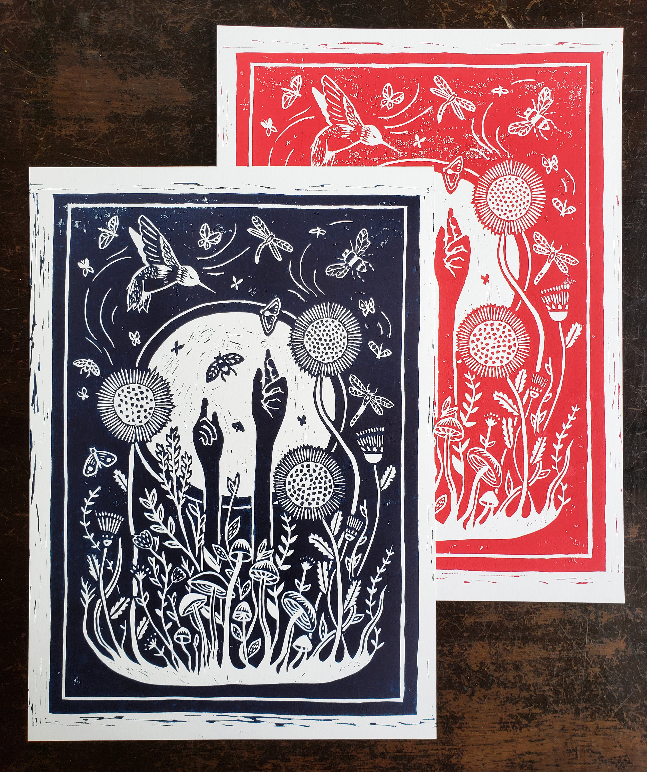 Lino Print, Blue, Fine Art, Illustration, Ink, Lino Cutting, Wall Art ...