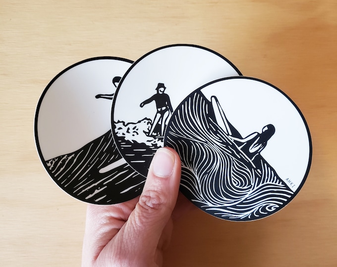 25/50 Vinyl Surf Stickers, Die Cut Decal Set, Waterproof Reusable ...