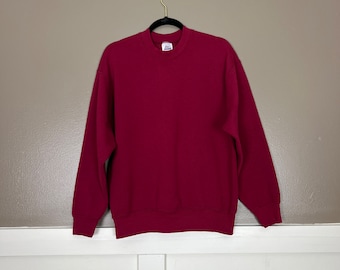 Peebles Sport Vintage 80s Purple Blank Crewneck Sweatshirt Size Large ...