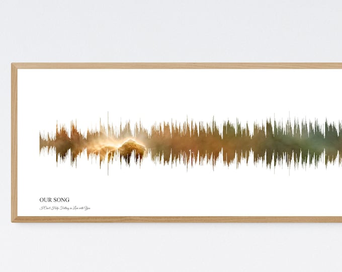 Personalized Soundwave Art Print, Sound Wave Paper Anniversary Gift for ...