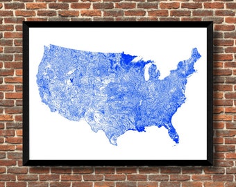 Usa map poster | Etsy