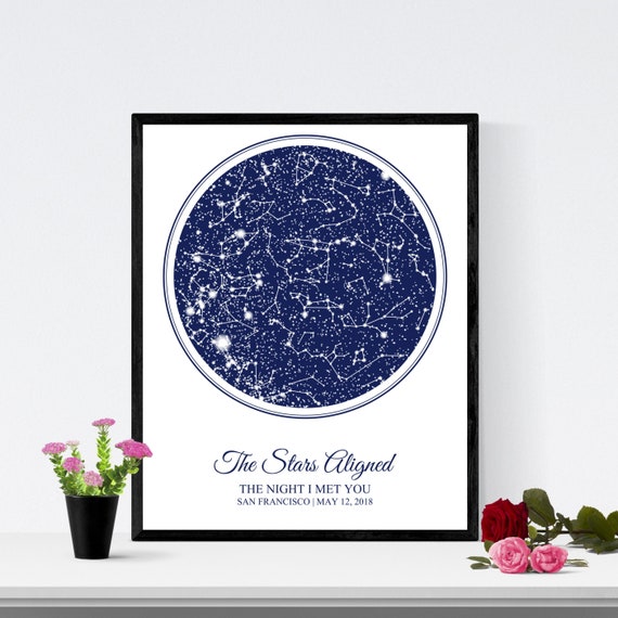 Star Map Gift for Her Personalized Star Chart Gift for - Etsy