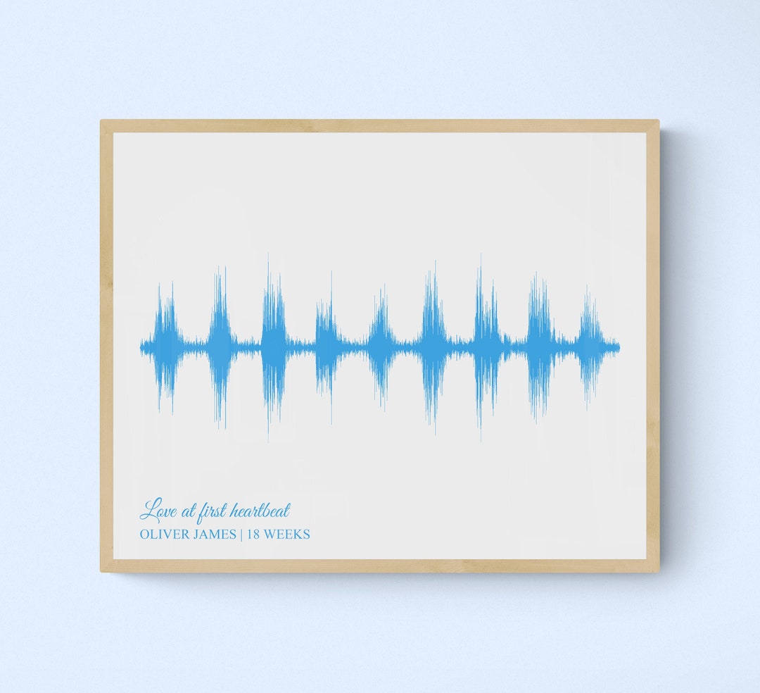 Baby Heartbeat Art Soundwave Print, Heart Beat Nursery Decor Gift, Baby ...