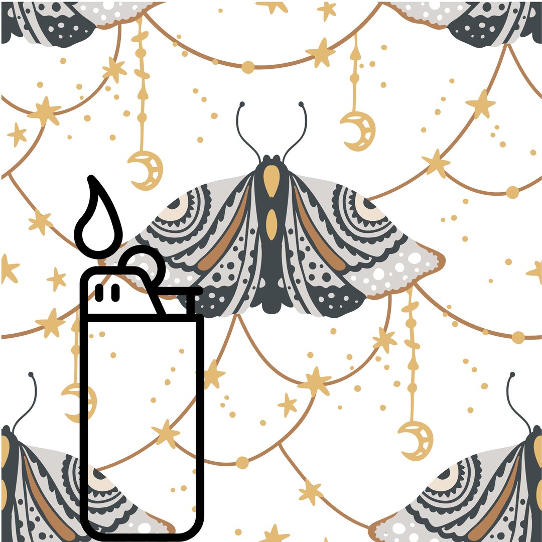 Single Matte Lighter Wrap, Moth Lighter, Lighter Case, Personalized ...