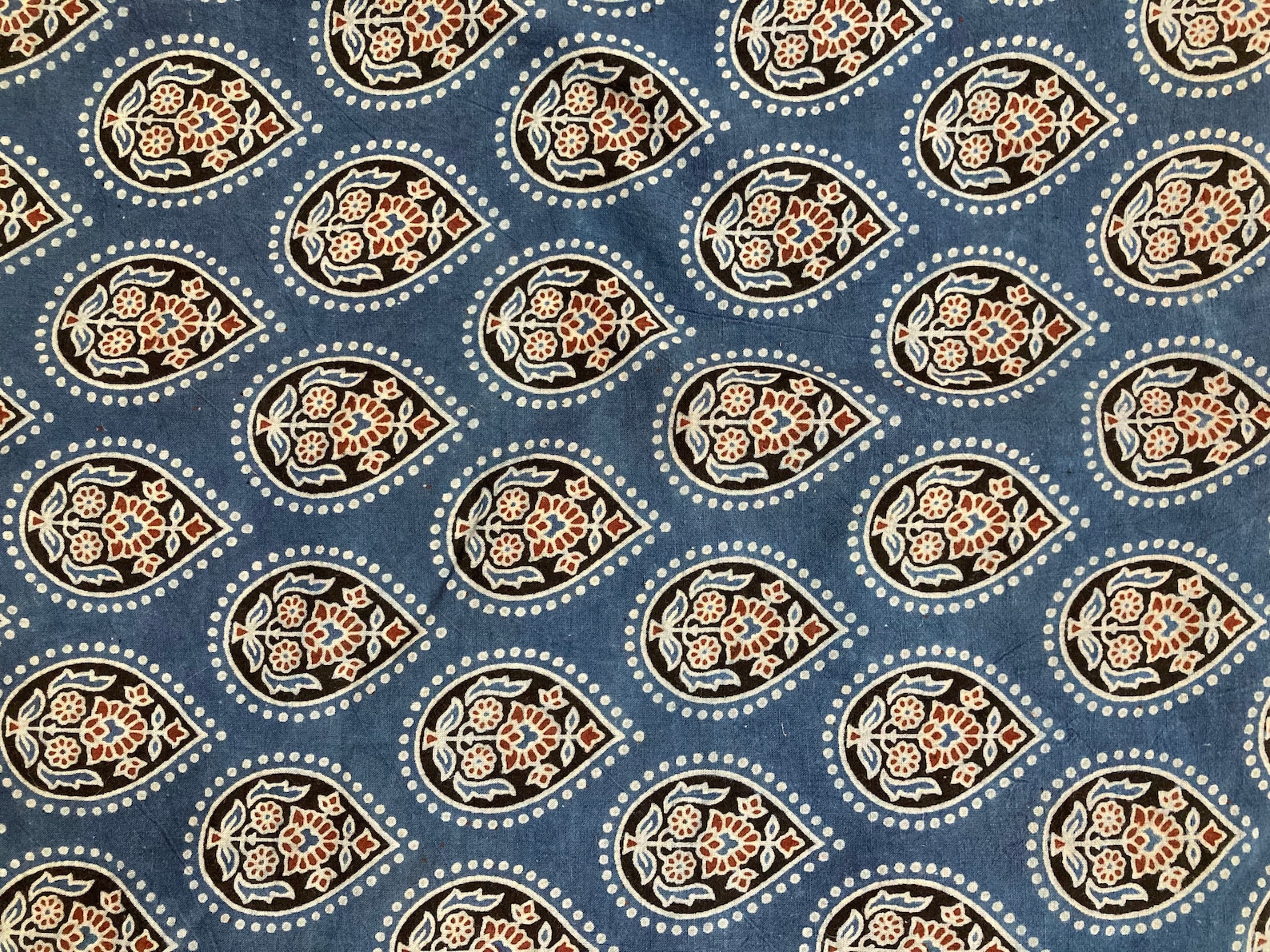 Indigo Ajrakh Block Print Fabric Ajrakh Fabric 45 in Width | Etsy