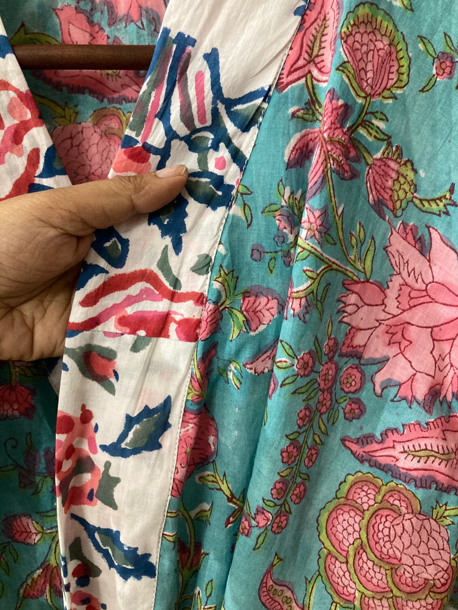 Blue Cotton Block Print Robe Robes for Women Loungewear - Etsy