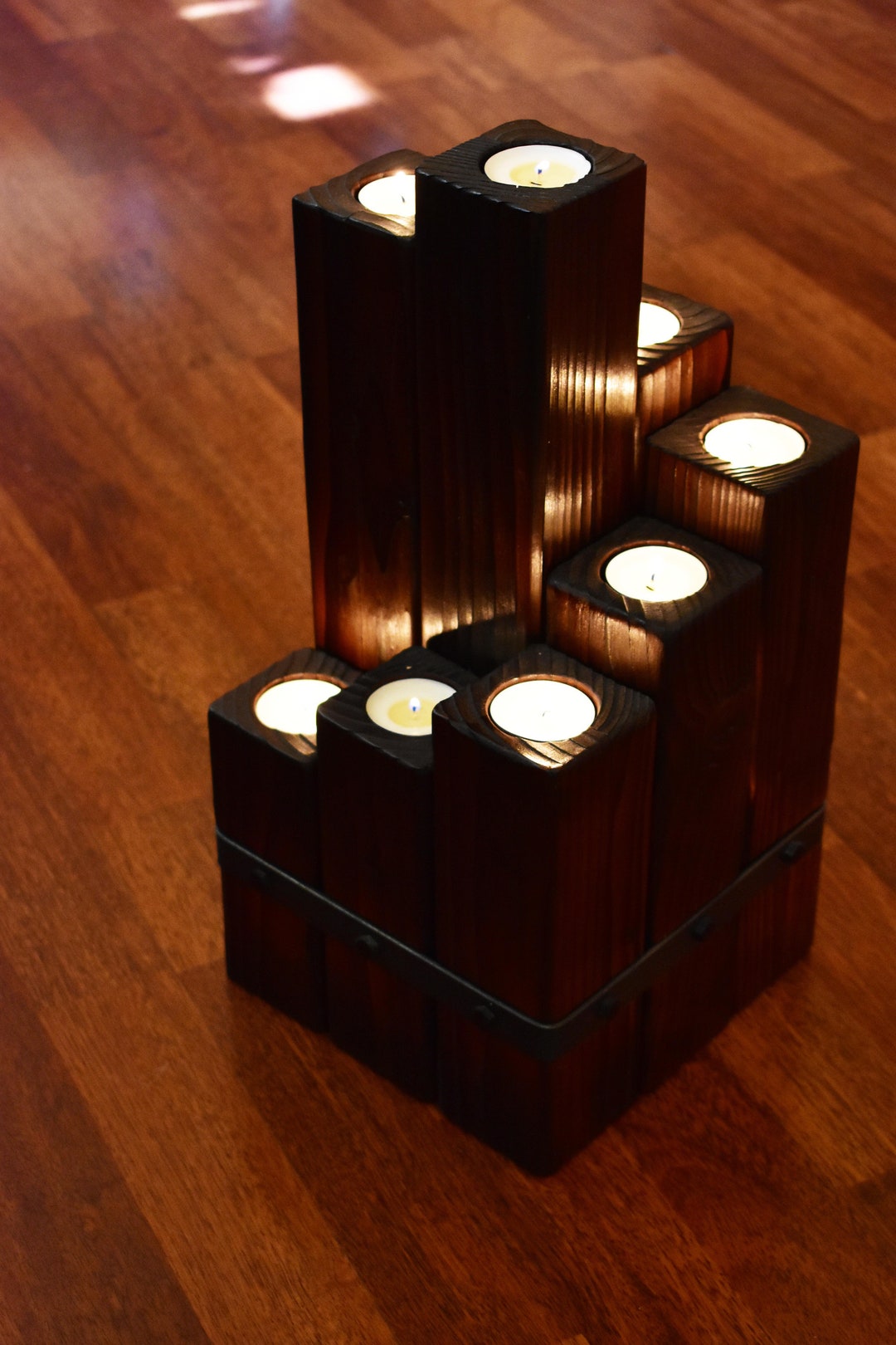 Handmade Wood Pyramid Candle Holder for 9 Candles - Etsy