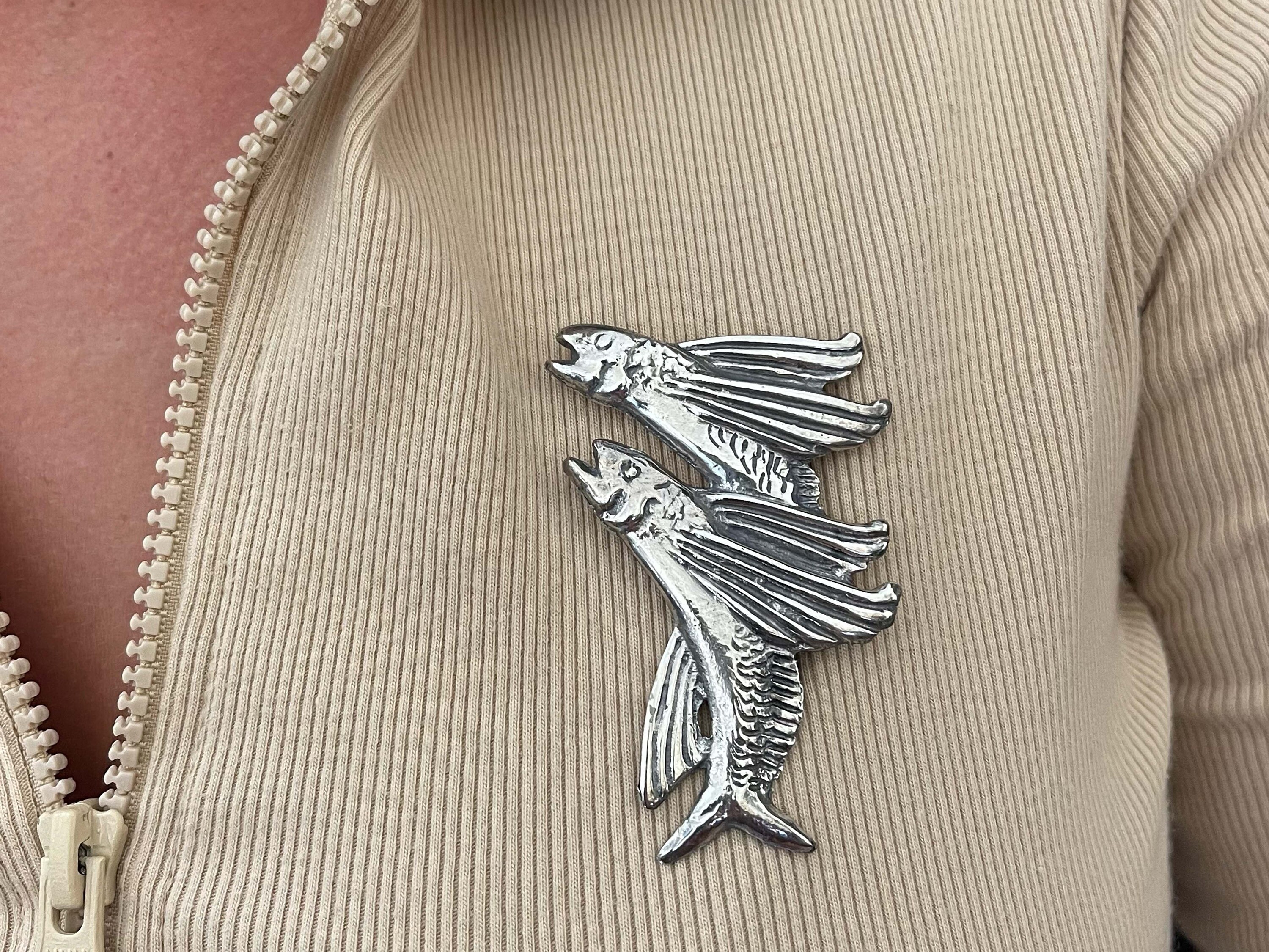 Mings Hawaii Malolo Flying Fish Brooch in Sterling Silver - Etsy