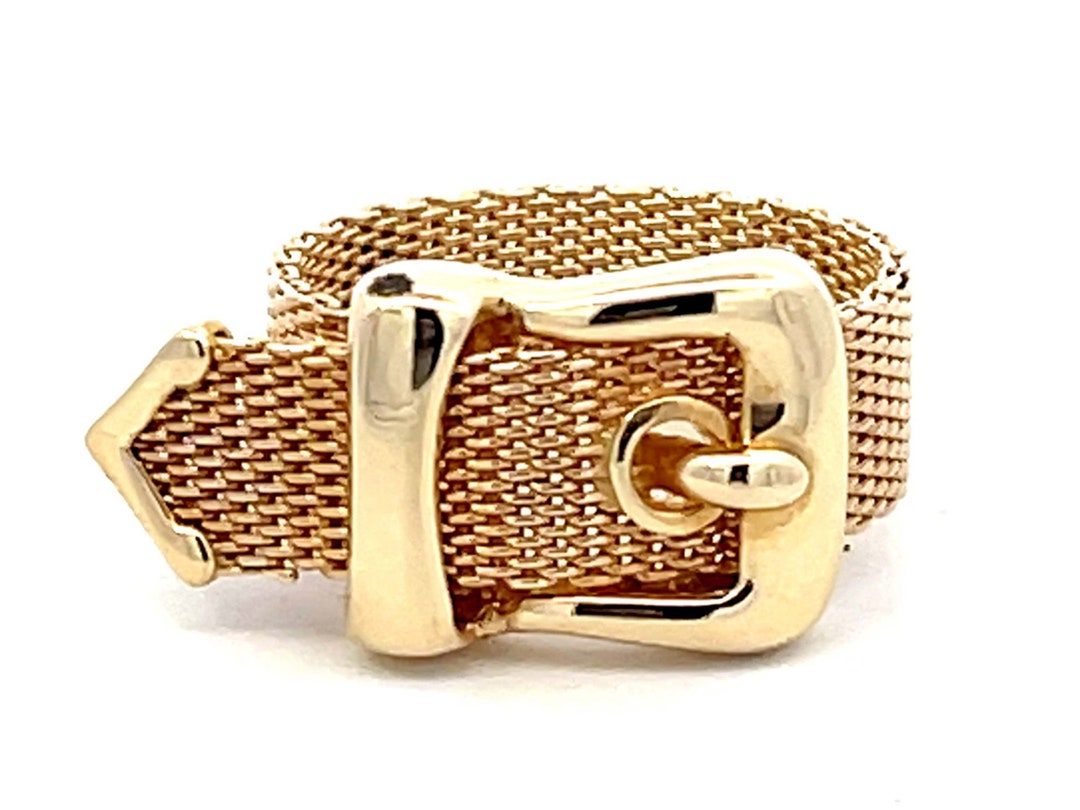 Italian Gold Belt Ring in 14K Yellow Gold - Etsy